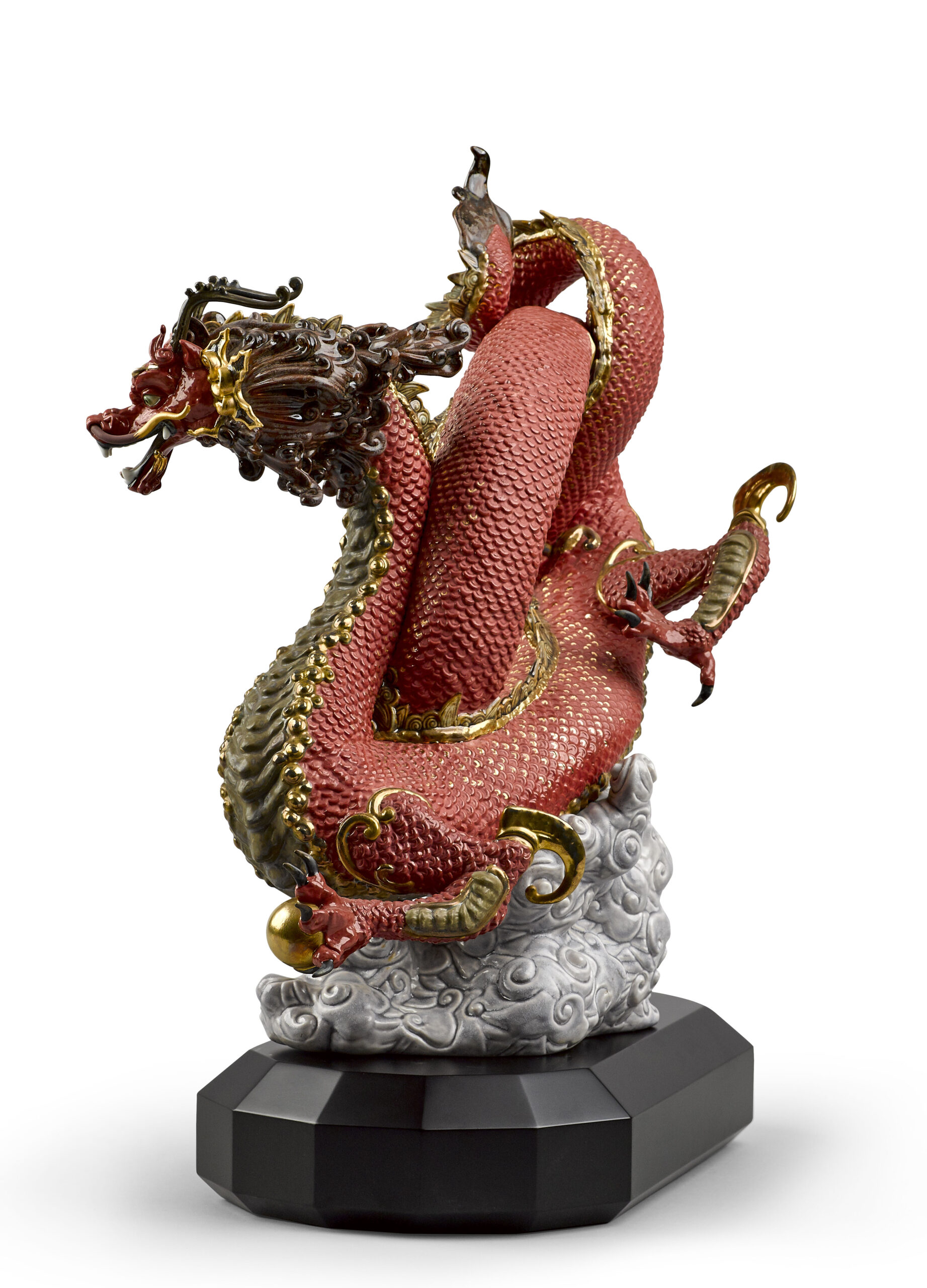Lladro Auspicious Dragon Sculpture. Red. Limited Edition - Chelsea Design