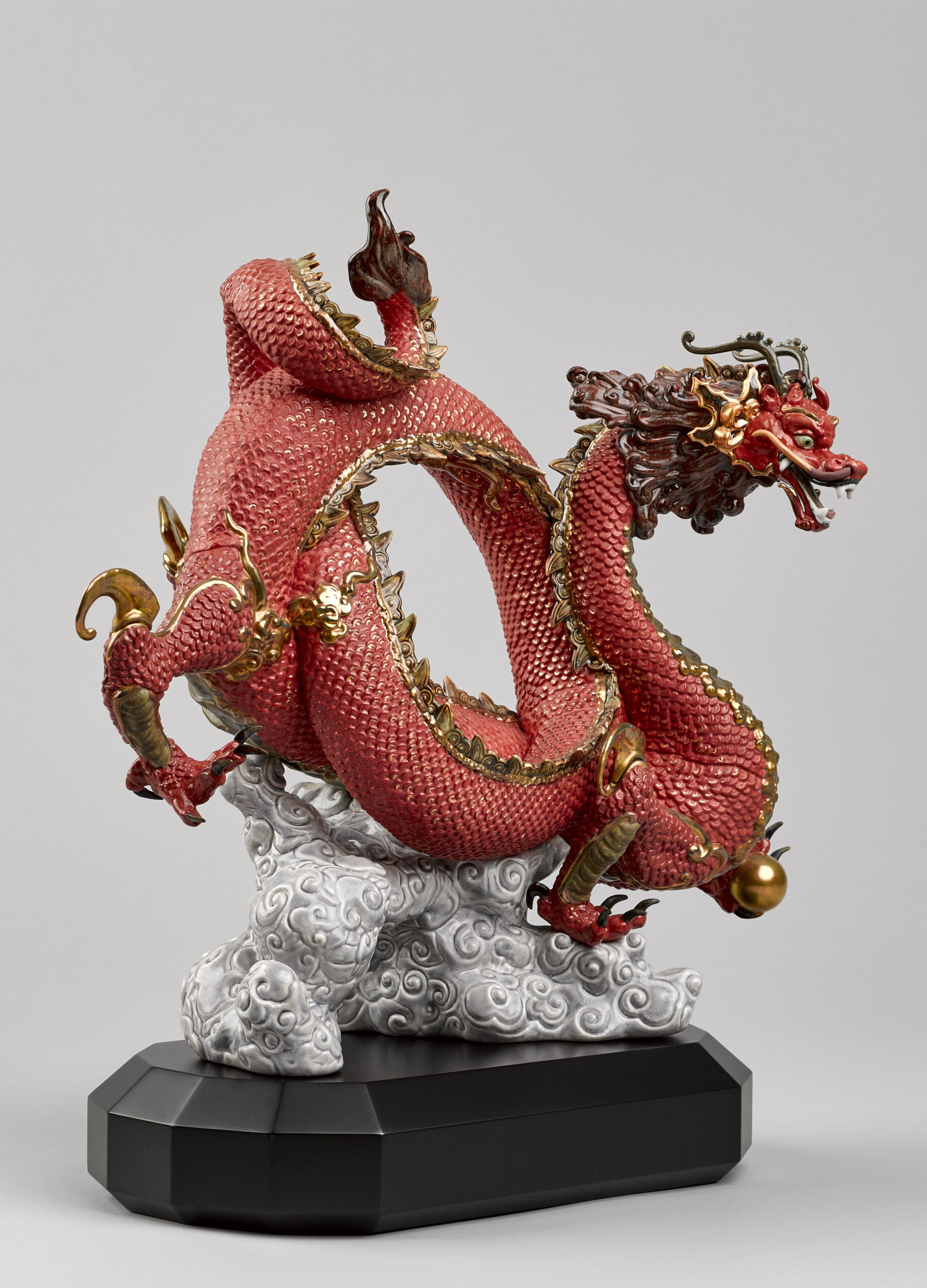 Lladro Auspicious Dragon Sculpture. Red. Limited Edition - Chelsea Design