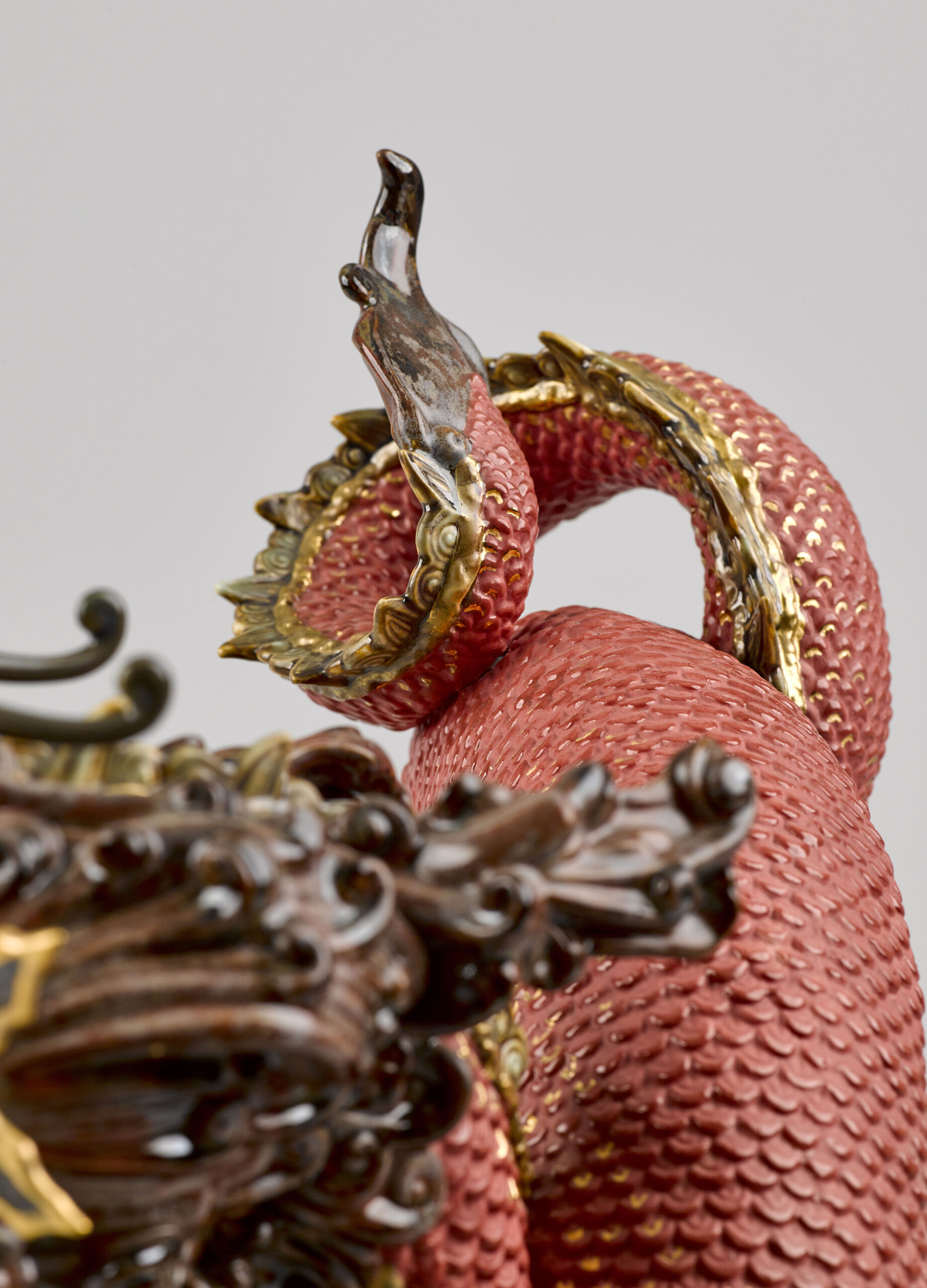Lladro Auspicious Dragon Sculpture. Red. Limited Edition - Chelsea Design