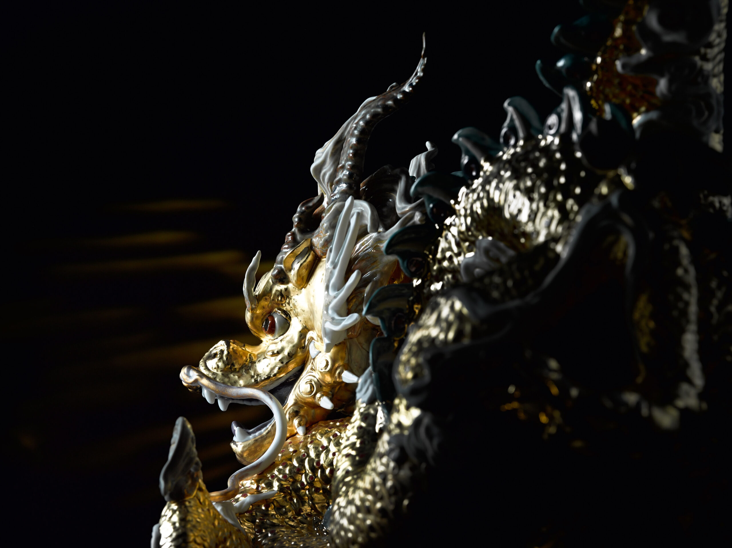 Lladro Great Dragon Sculpture. Limited Edition. Golden Lustre - Chelsea ...